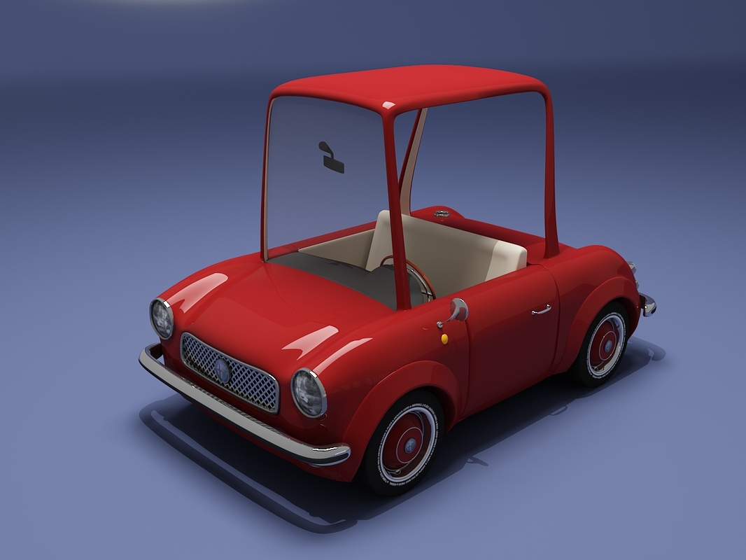 red cartoon car 3d model