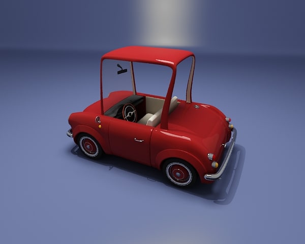 red cartoon car 3d model
