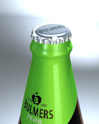 3d model of bulmers pear cider bottle