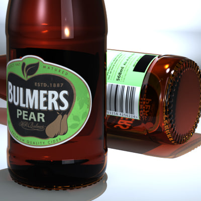 3d model of bulmers pear cider bottle