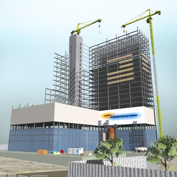 construction complex 3d model