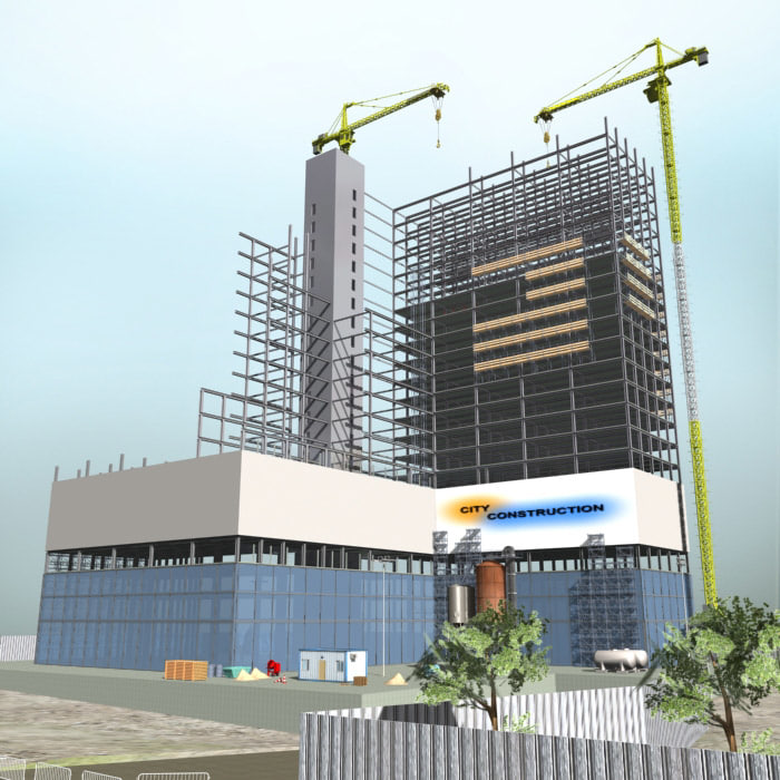 construction complex 3d model