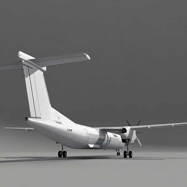 bombardier q400 generic white 3d model