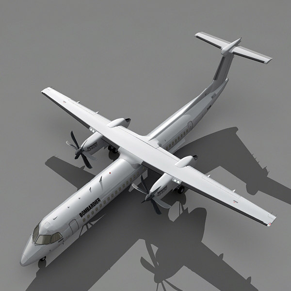 bombardier q400 generic white 3d model