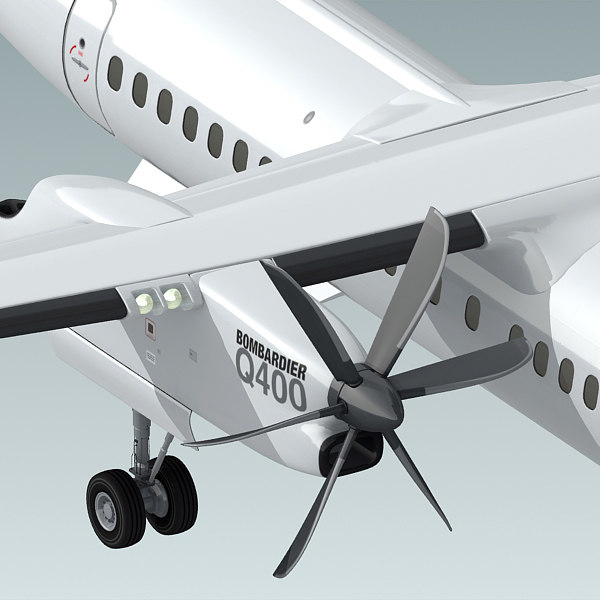 bombardier q400 generic white 3d model
