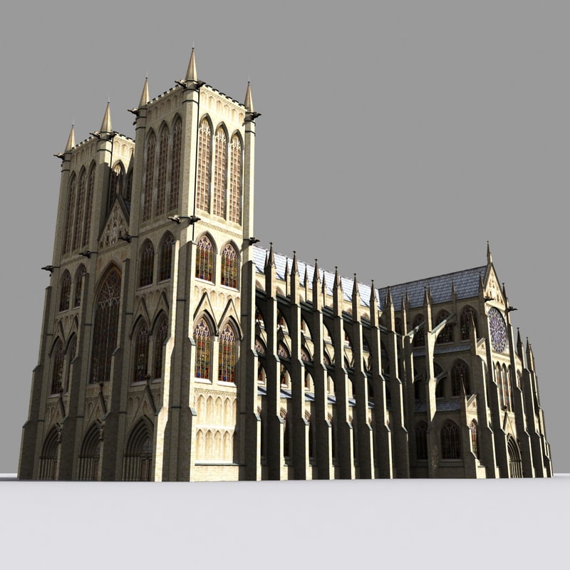 medieval gothic cathedral 3d model