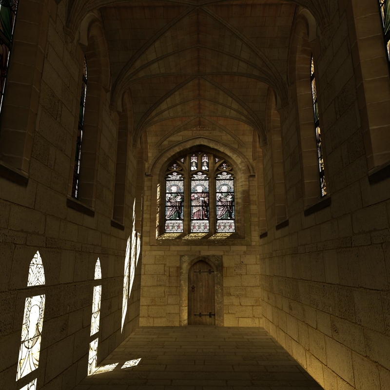 3d medieval gothic chapel