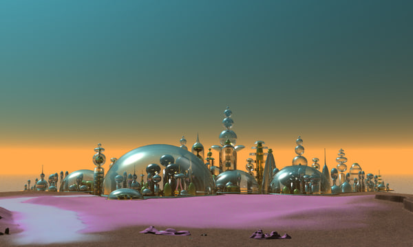 science fiction building set 3d model