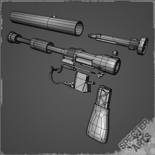 welrod mk1 pistol 3d model