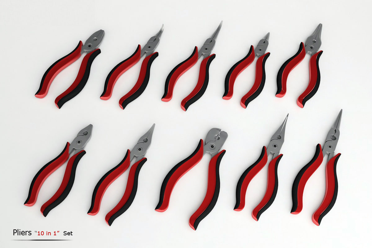 pliers set 3d model
