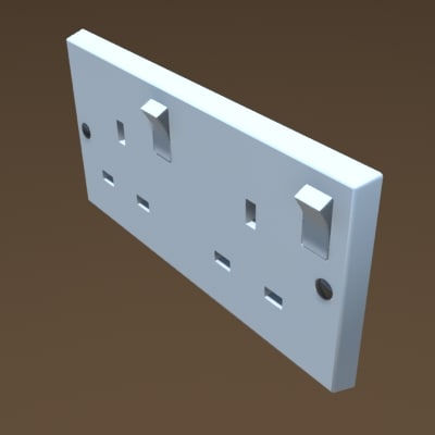 uk electrical fittings light 3d model