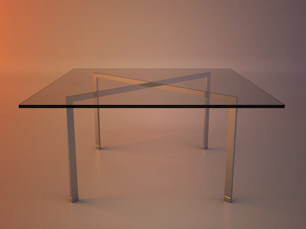 modelo 3d Tugendhat Table - Mies van der Rohe - TurboSquid 527383