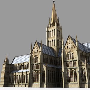medieval cathedral gothic 3d model