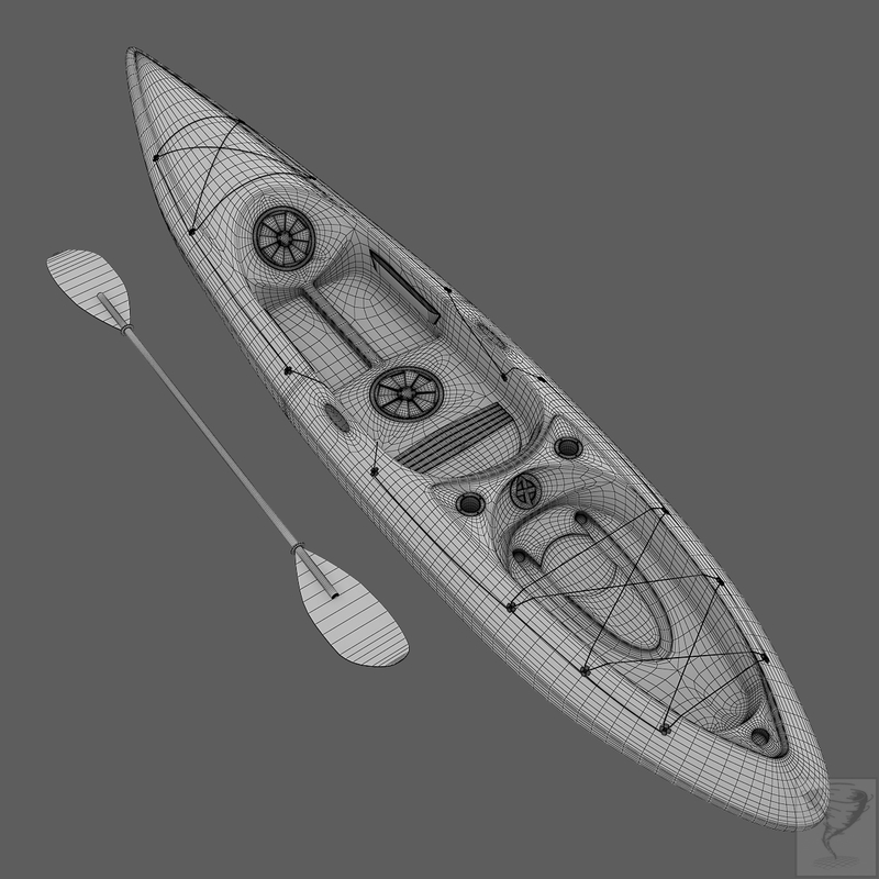 kayaks sea fishing 3d model