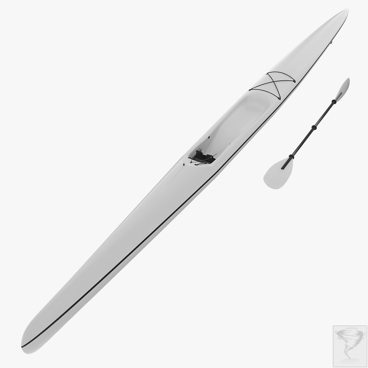kayaks sea fishing 3d model