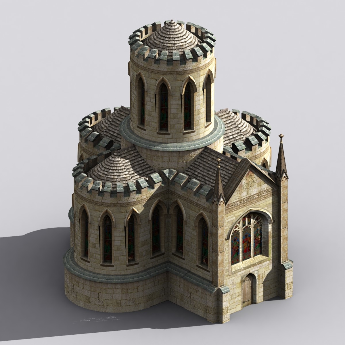 medieval gothic style folly 3d model