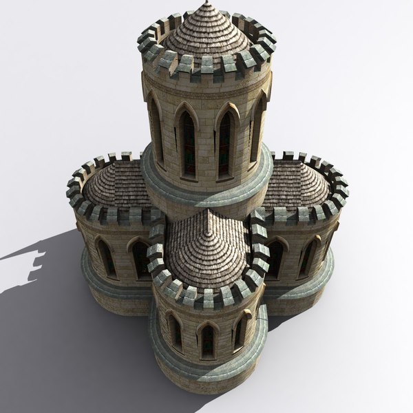 medieval gothic style folly 3d model
