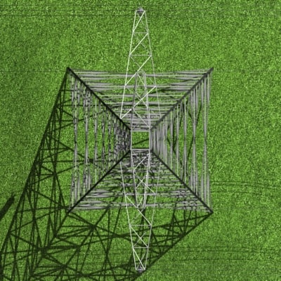 tension power lines 3d model