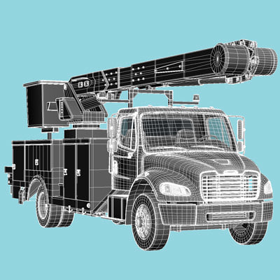 utility bucket truck 3d model