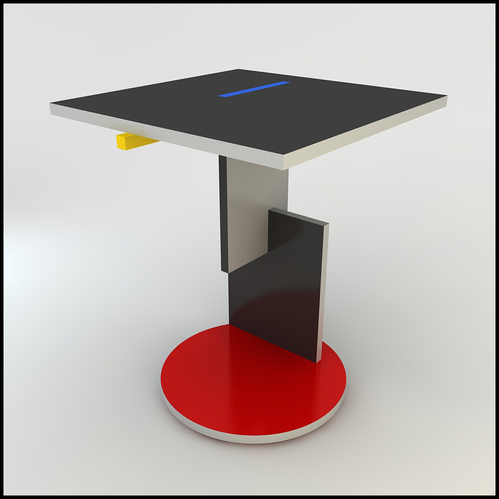 3dsmax gerrit rietveld schroeder table