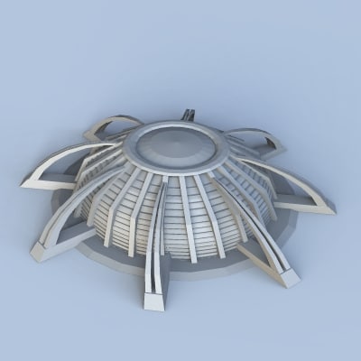 science fiction building set 3d model