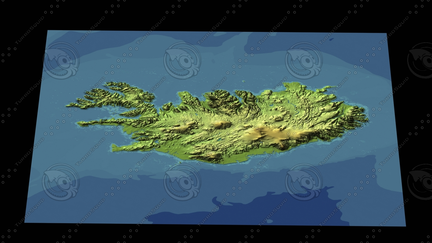 iceland maps 3d model