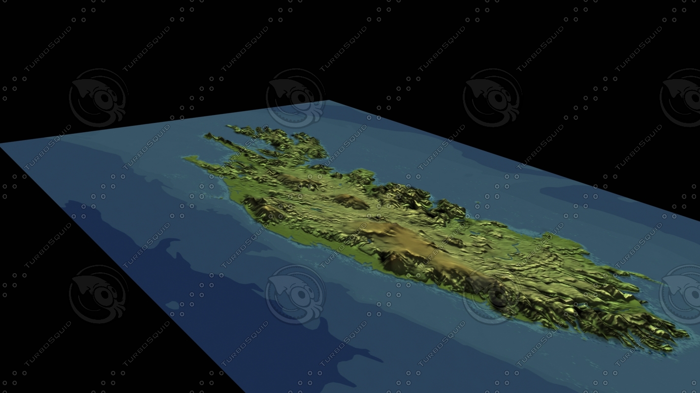 iceland maps 3d model