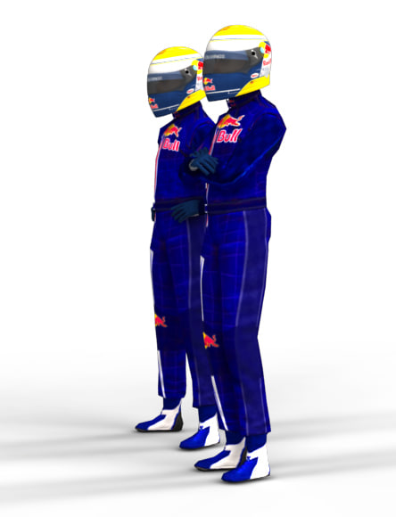 packed 12 f1 drivers 3d model