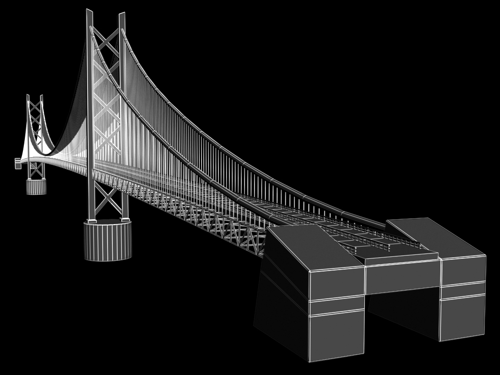 akashi bridge 3d ma
