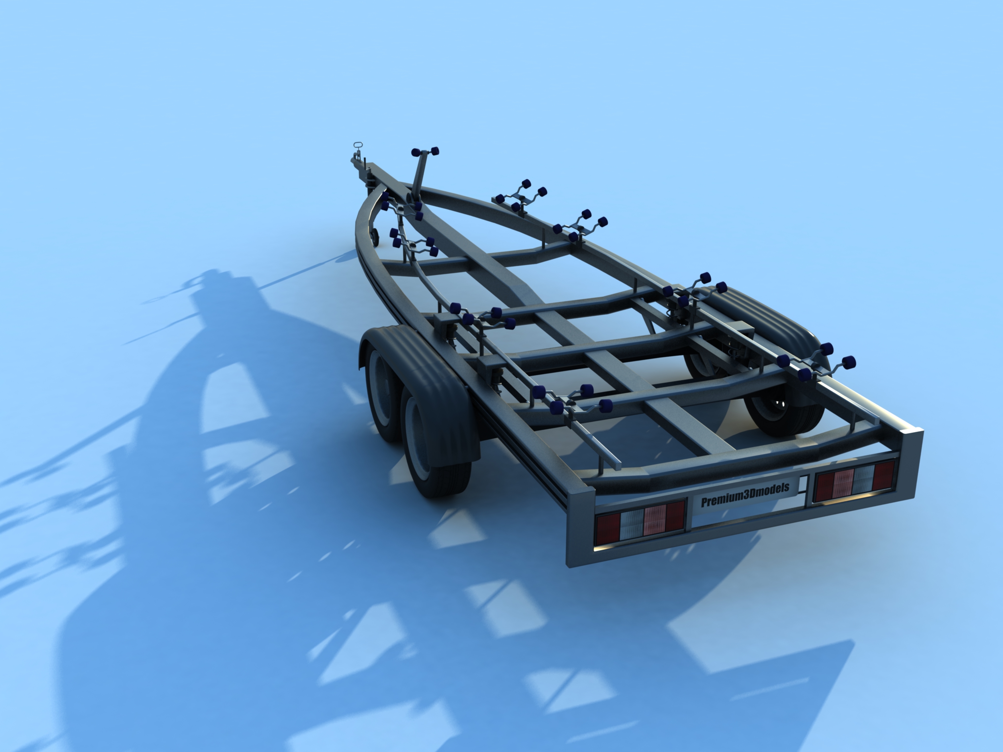 boat trailer 3d model
