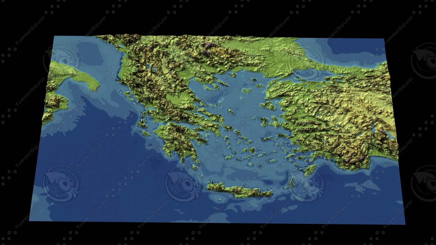 greece maps 3d model