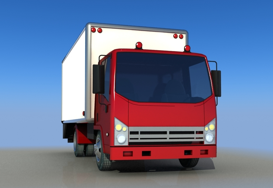 small cargo truck 3d model