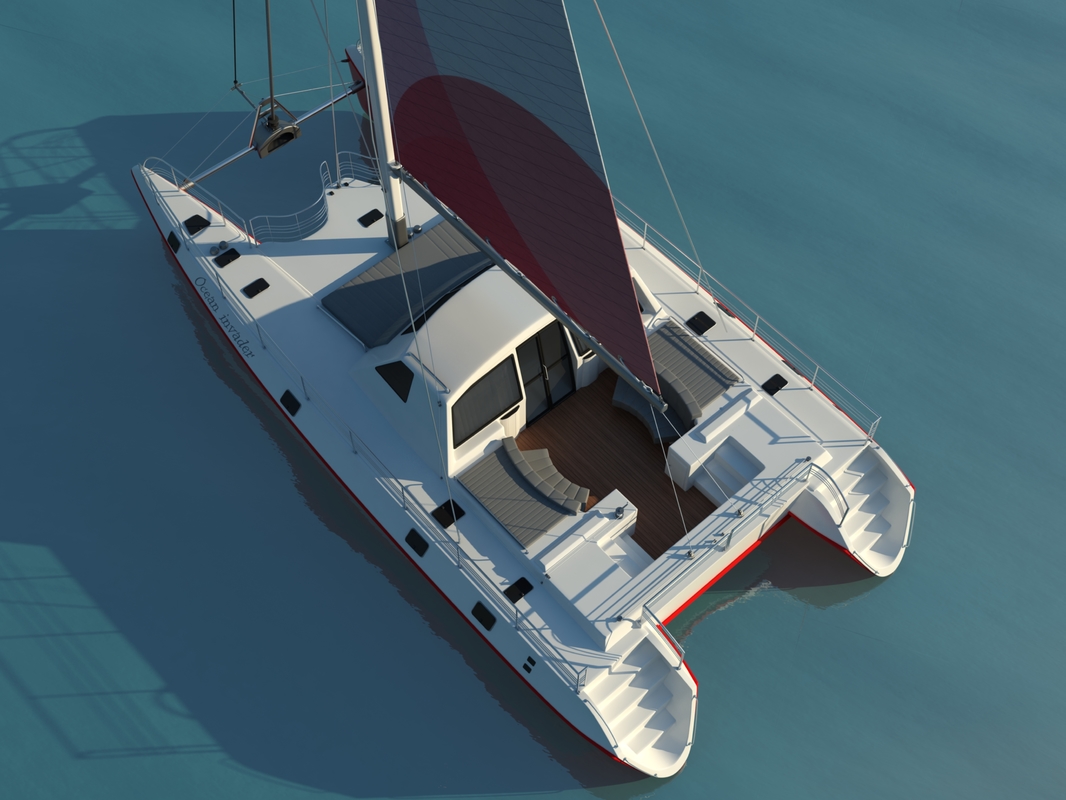 catamaran sailboat 3d model