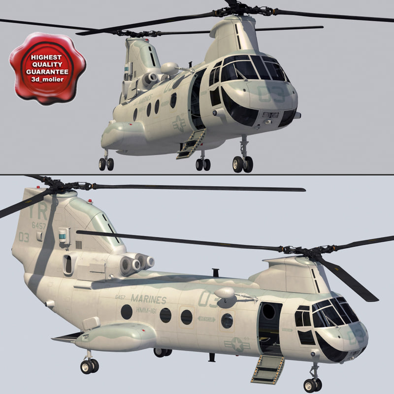 ch-46 sea knight 3d model
