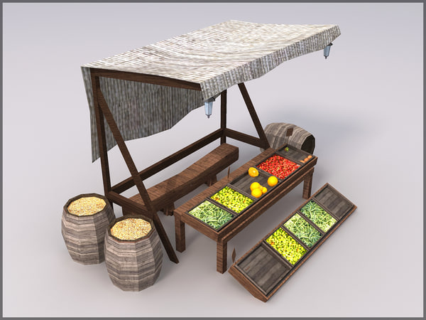 fruit stall 3d model