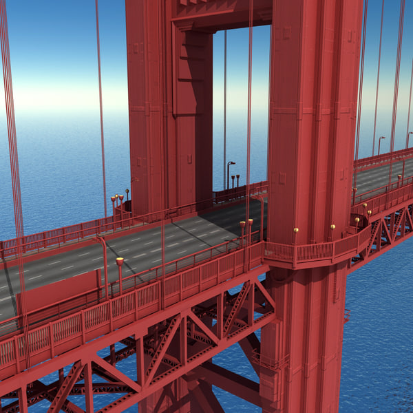 golden gate bridge 3d model