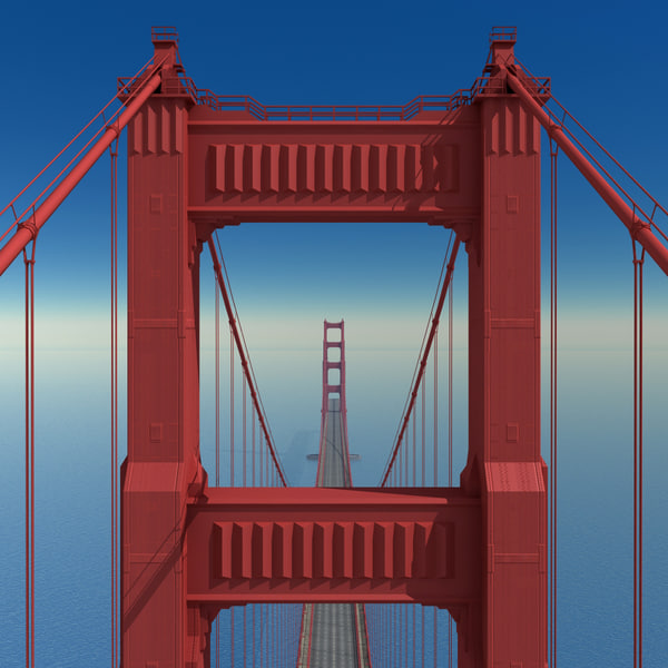 golden gate bridge 3d model