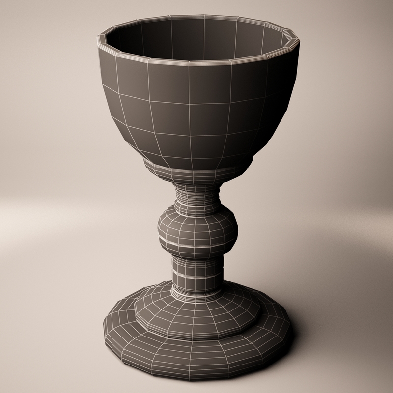 3d chalice wood model