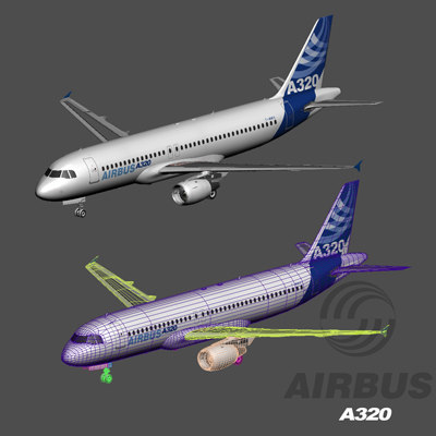 airbus a320 3d model