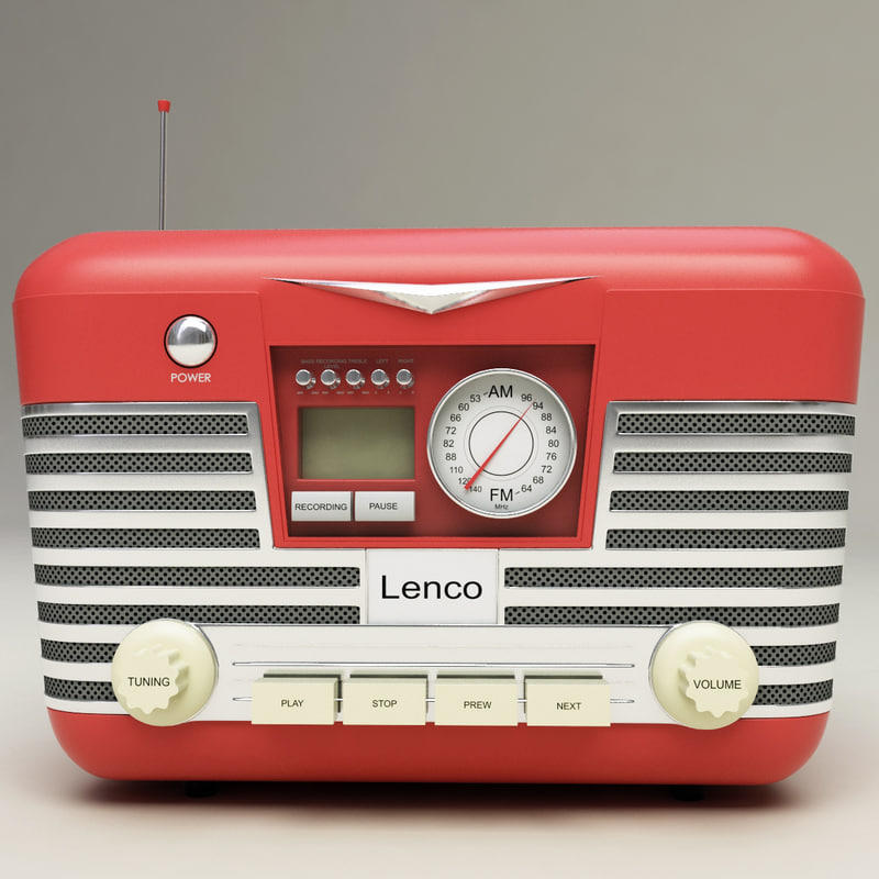 retro radio lenco 3d model