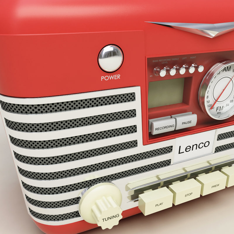 retro radio lenco 3d model