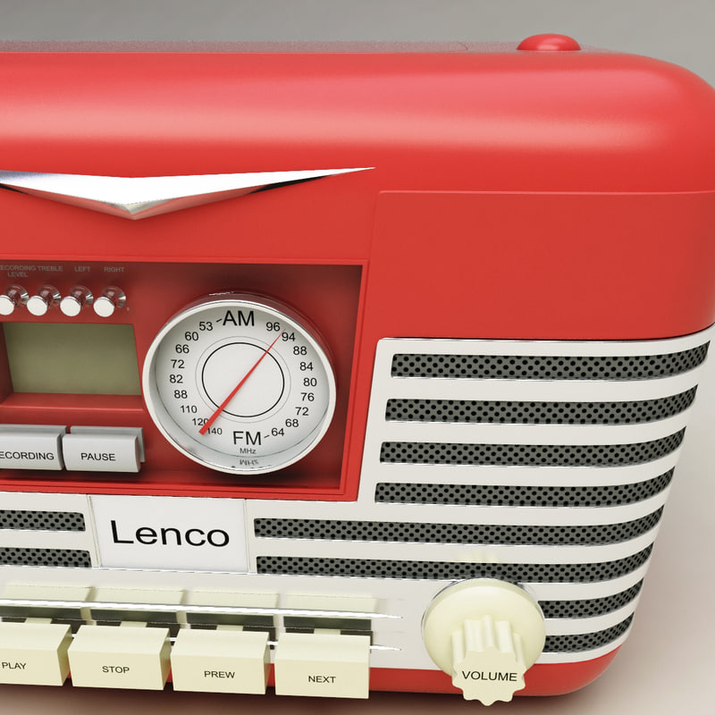 retro radio lenco 3d model