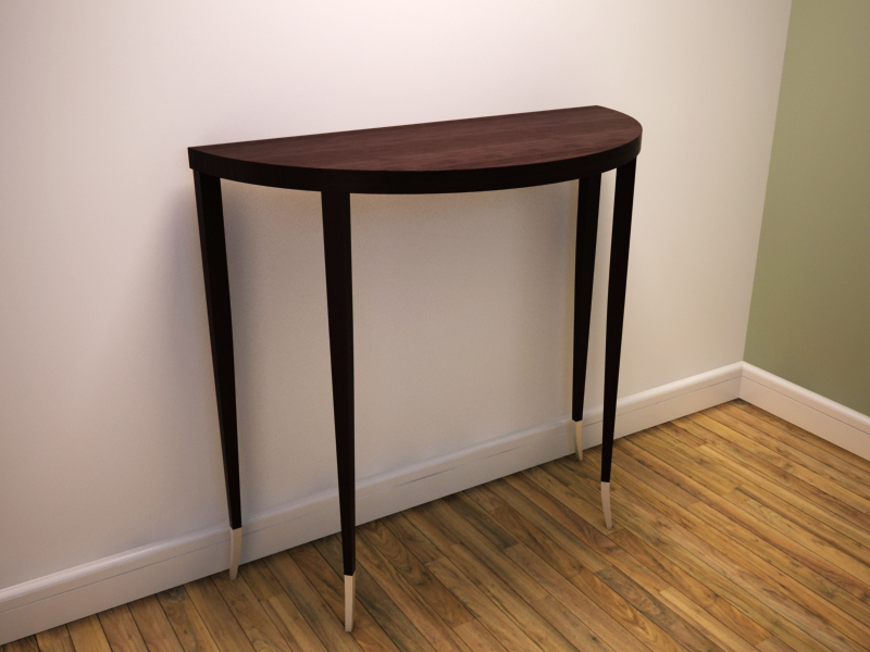 semi circular console table 3d model