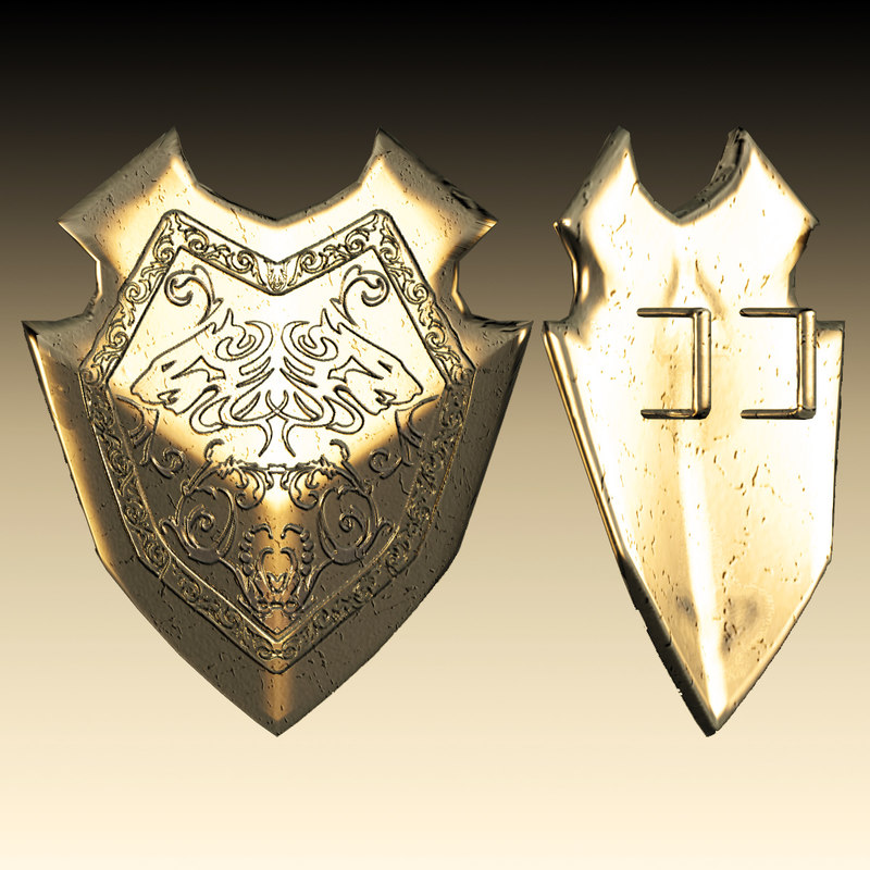 3d metal gladiator shield