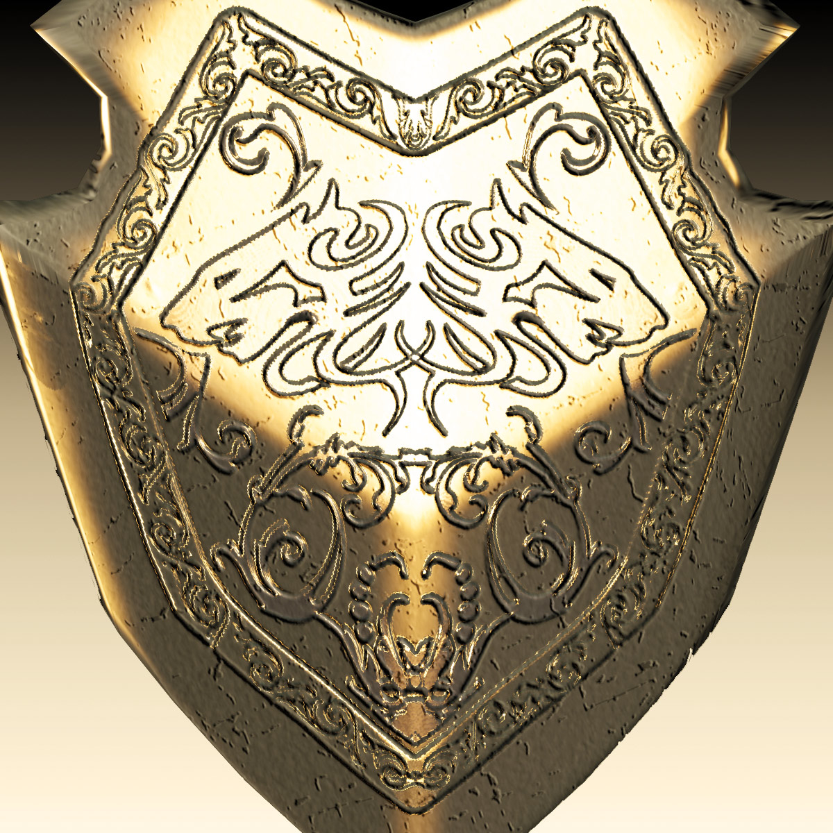 3d metal gladiator shield