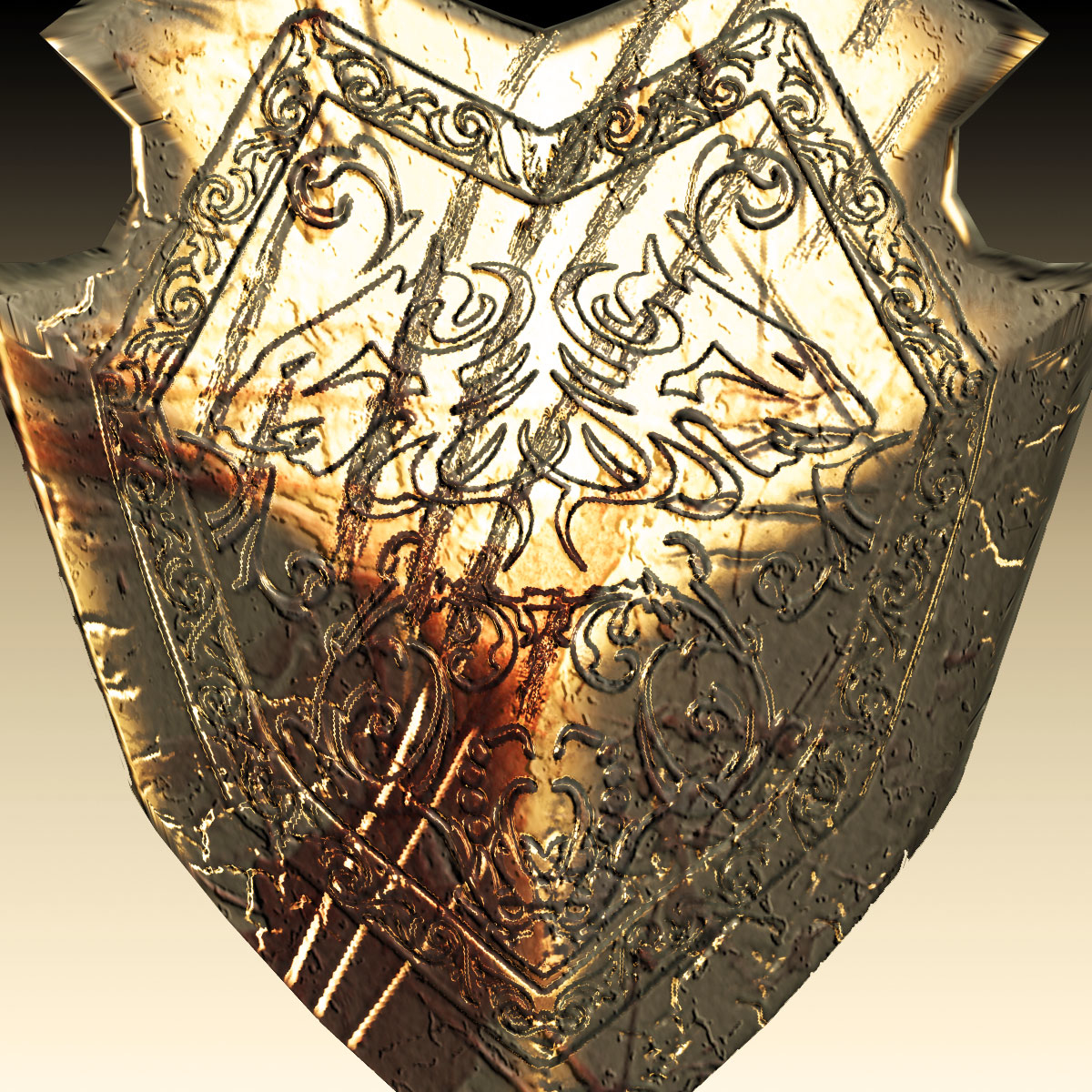3d metal gladiator shield