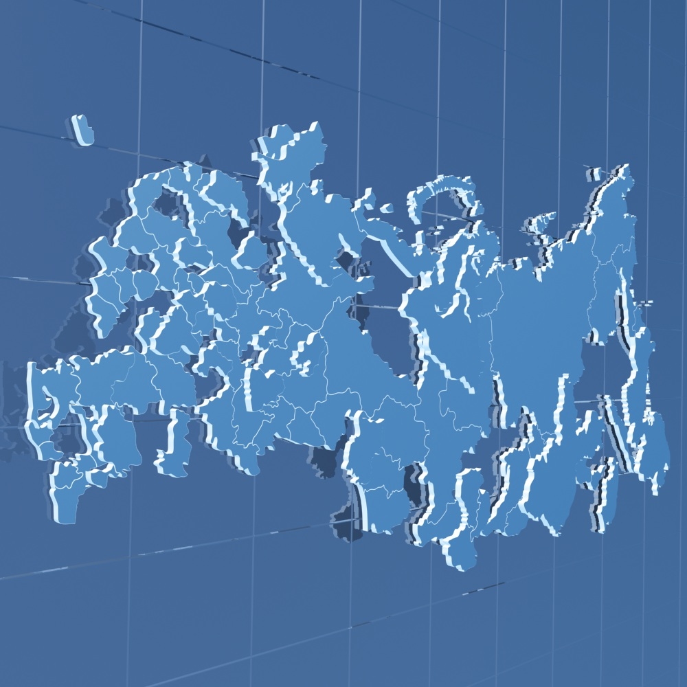 globe russia regions 3d model