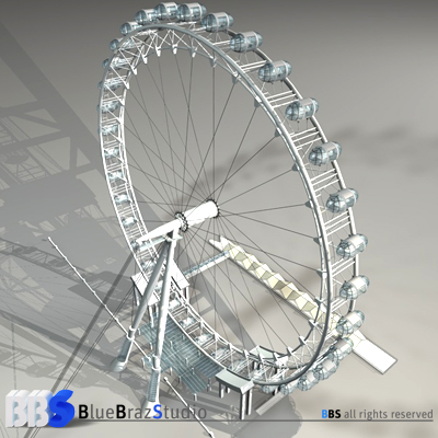london eye wheel 3d model