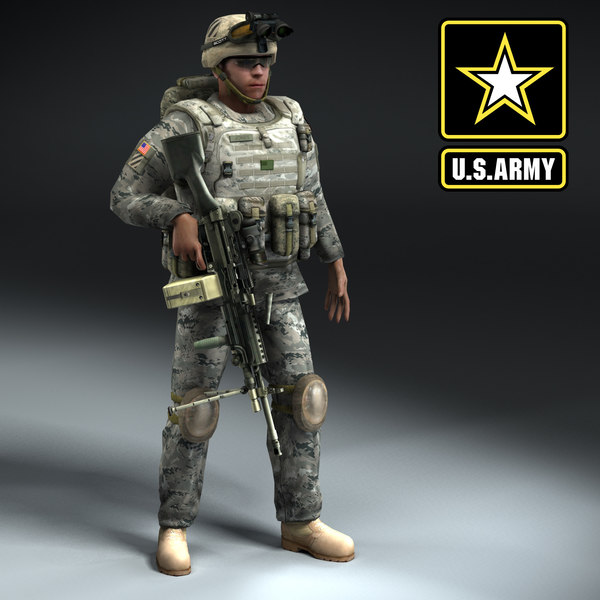 army rigged 3d model