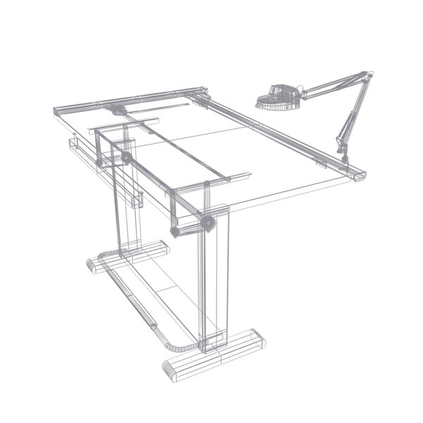 pro drafting table set 3d model